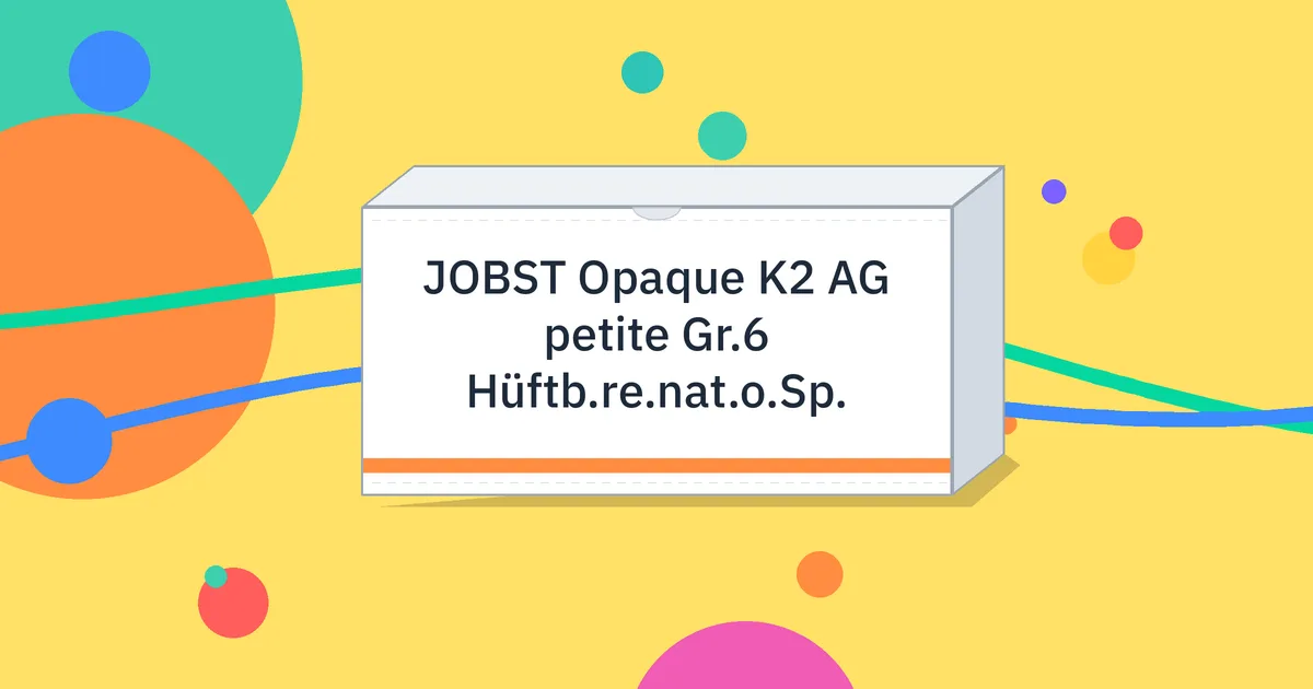Symbolbild: Packung mit der Aufschrift JOBST Opaque K2 AG petite Gr.6 Hüftb.re.nat.o.Sp. (PZN 13115532) – Verfügbarkeit und Bezug in Apotheken in Frankfurt am Main