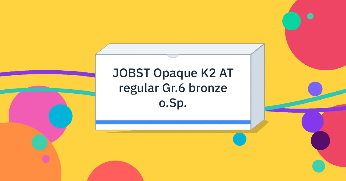 Symbolbild: Packung mit der Aufschrift JOBST Opaque K2 AT regular Gr.6 bronze o.Sp. (PZN 13122555) – Verfügbarkeit und Bezug in Apotheken in Frankfurt am Main