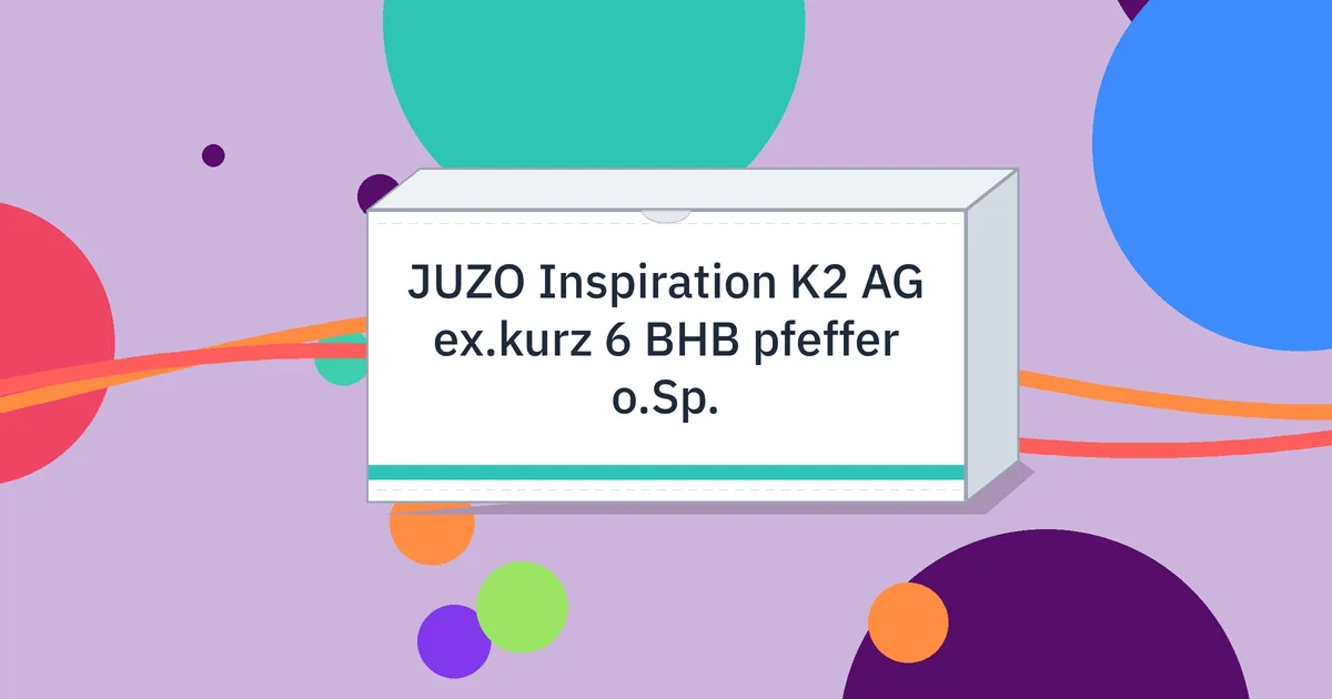 Symbolbild: Packung mit der Aufschrift JUZO Inspiration K2 AG ex.kurz 6 BHB pfeffer o.Sp. (PZN 14835984) – Verfügbarkeit und Bezug in Apotheken in Frankfurt am Main