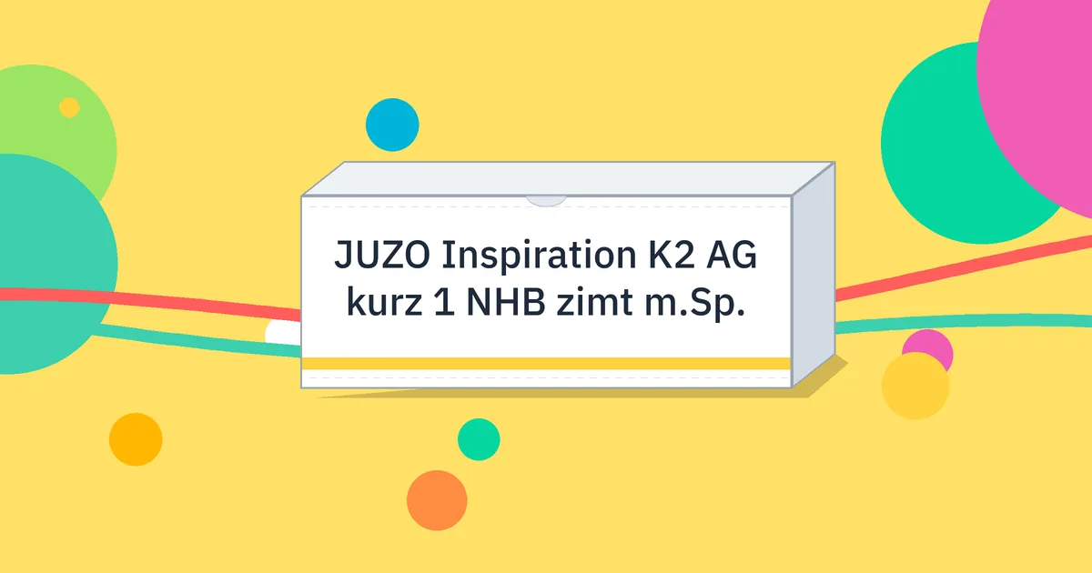 Symbolbild: Packung mit der Aufschrift JUZO Inspiration K2 AG kurz 1 NHB zimt m.Sp. (PZN 14947482) – Verfügbarkeit und Bezug in Apotheken in Frankfurt am Main
