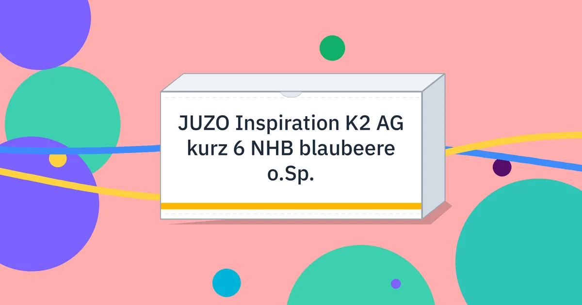 Symbolbild: Packung mit der Aufschrift JUZO Inspiration K2 AG kurz 6 NHB blaubeere o.Sp. (PZN 14923412) – Verfügbarkeit und Bezug in Apotheken in Frankfurt am Main