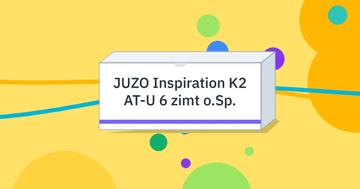 Symbolbild: Packung mit der Aufschrift JUZO Inspiration K2 AT-U 6 zimt o.Sp. (PZN 14928473) – Verfügbarkeit und Bezug in Apotheken in Frankfurt am Main