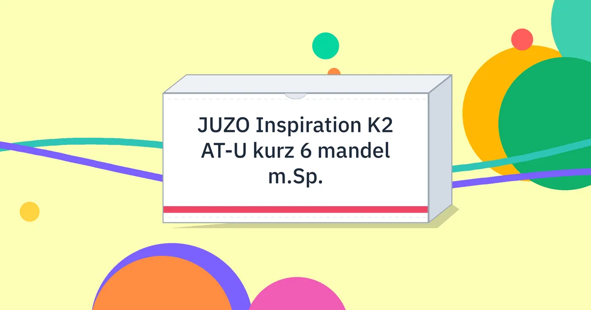 Symbolbild: Packung mit der Aufschrift JUZO Inspiration K2 AT-U kurz 6 mandel m.Sp. (PZN 14929691) – Verfügbarkeit und Bezug in Apotheken in Frankfurt am Main