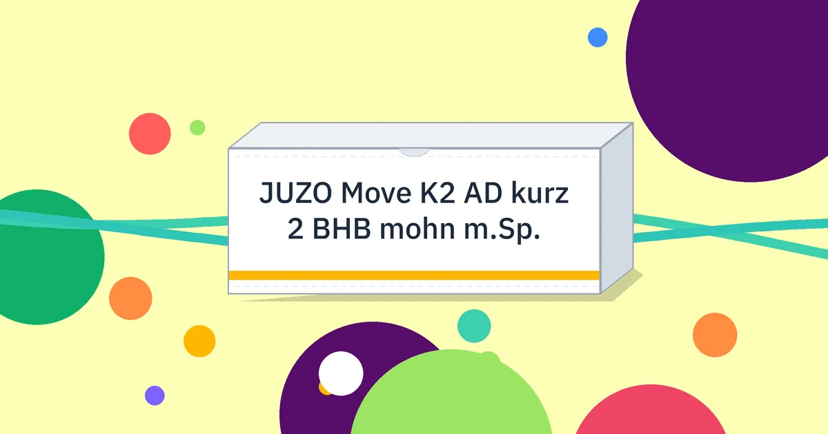 Symbolbild: Packung mit der Aufschrift JUZO Move K2 AD kurz 2 BHB mohn m.Sp. (PZN 18540671) – Verfügbarkeit und Bezug in Apotheken in Frankfurt am Main