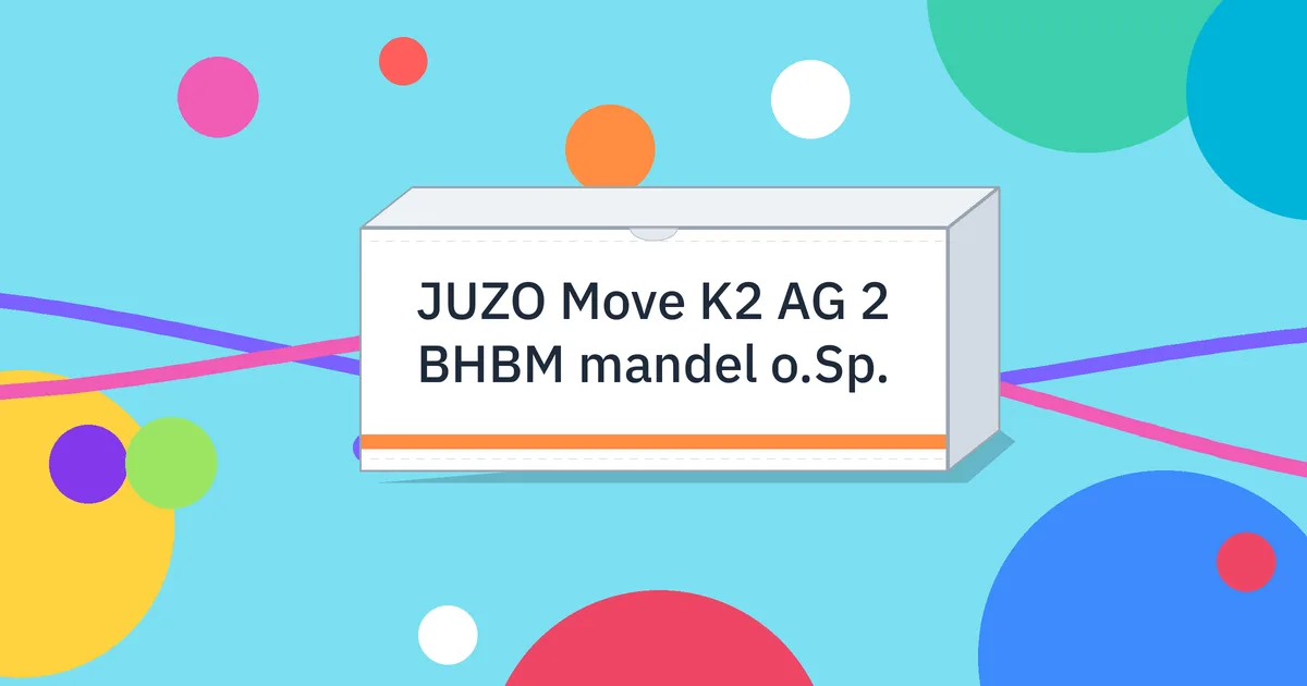Symbolbild: Packung mit der Aufschrift JUZO Move K2 AG 2 BHBM mandel o.Sp. (PZN 16648068) – Verfügbarkeit und Bezug in Apotheken in Frankfurt am Main