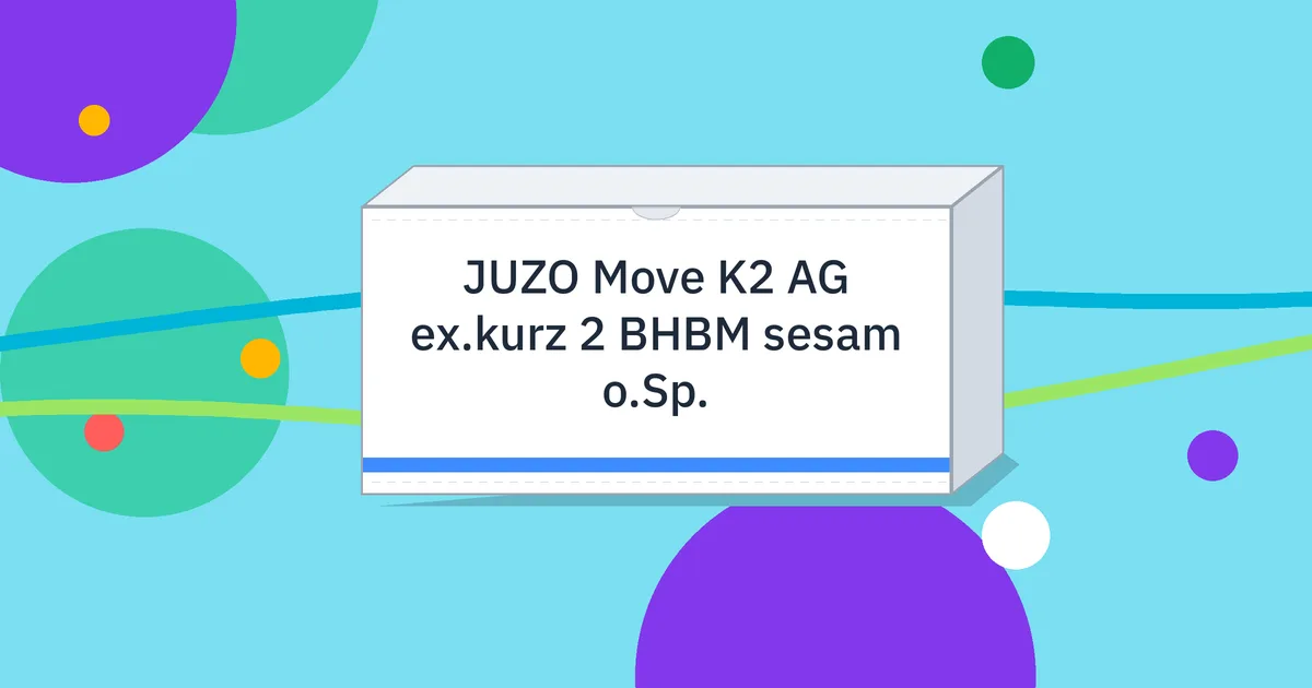 Symbolbild: Packung mit der Aufschrift JUZO Move K2 AG ex.kurz 2 BHBM sesam o.Sp. (PZN 18534564) – Verfügbarkeit und Bezug in Apotheken in Frankfurt am Main