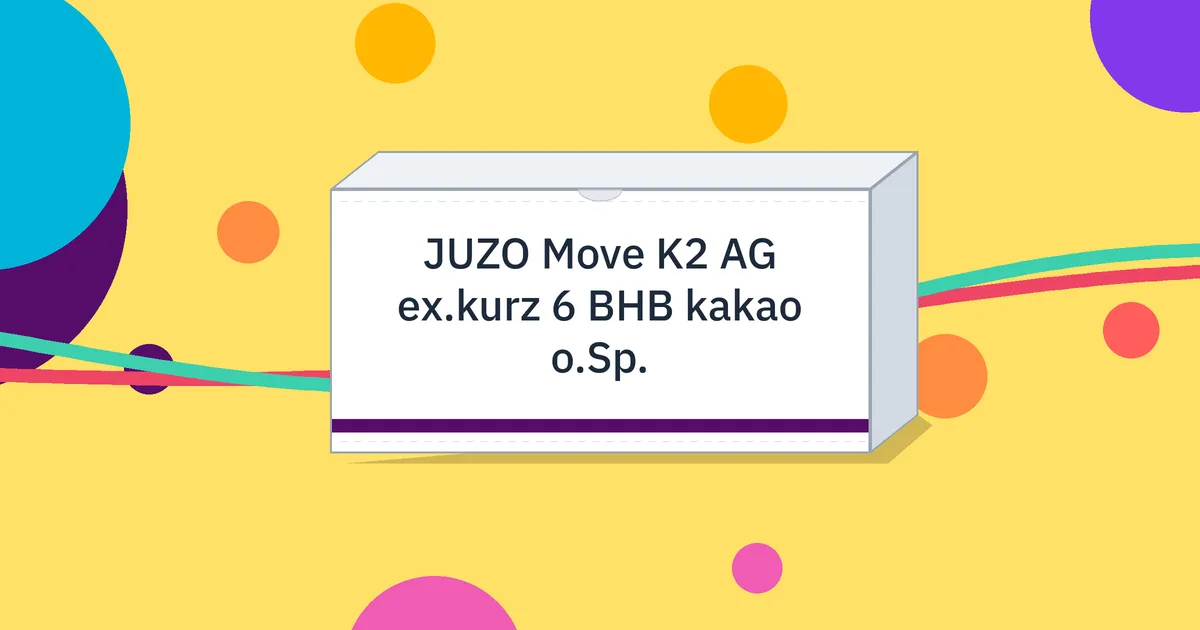 Symbolbild: Packung mit der Aufschrift JUZO Move K2 AG ex.kurz 6 BHB kakao o.Sp. (PZN 18565837) – Verfügbarkeit und Bezug in Apotheken in Frankfurt am Main
