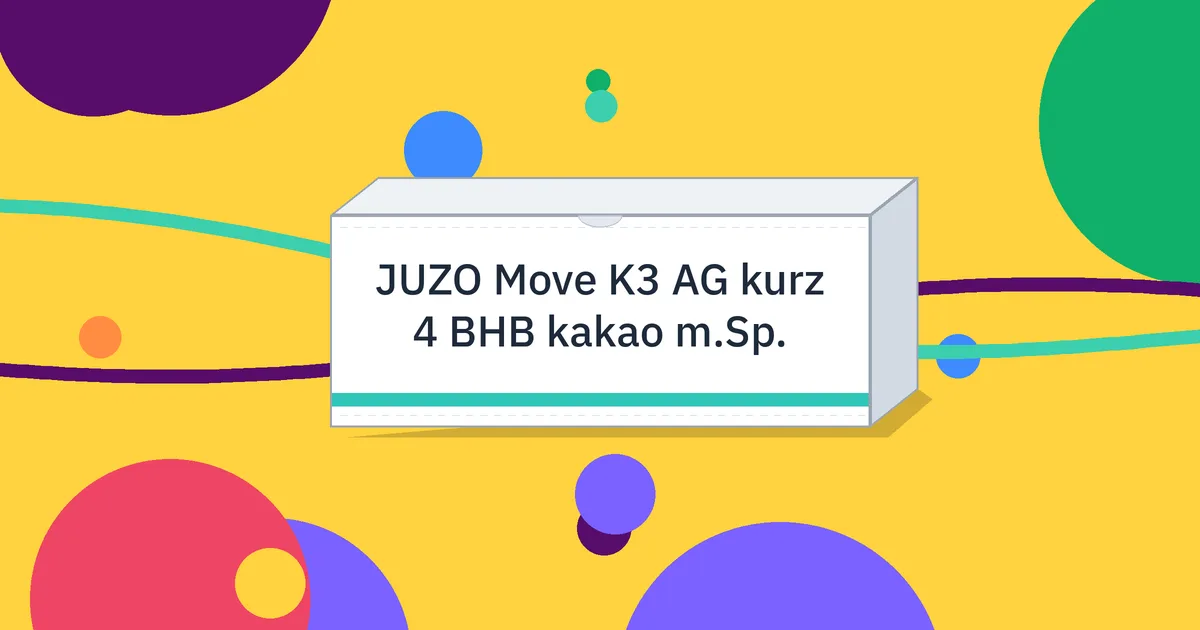 Symbolbild: Packung mit der Aufschrift JUZO Move K3 AG kurz 4 BHB kakao m.Sp. (PZN 18591562) – Verfügbarkeit und Bezug in Apotheken in Frankfurt am Main