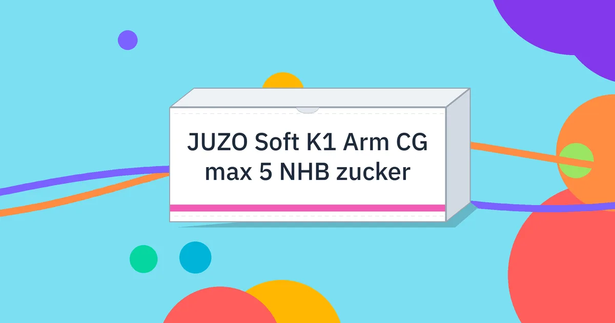Symbolbild: Packung mit der Aufschrift JUZO Soft K1 Arm CG max 5 NHB zucker (PZN 15508684) – Verfügbarkeit und Bezug in Apotheken in Frankfurt am Main