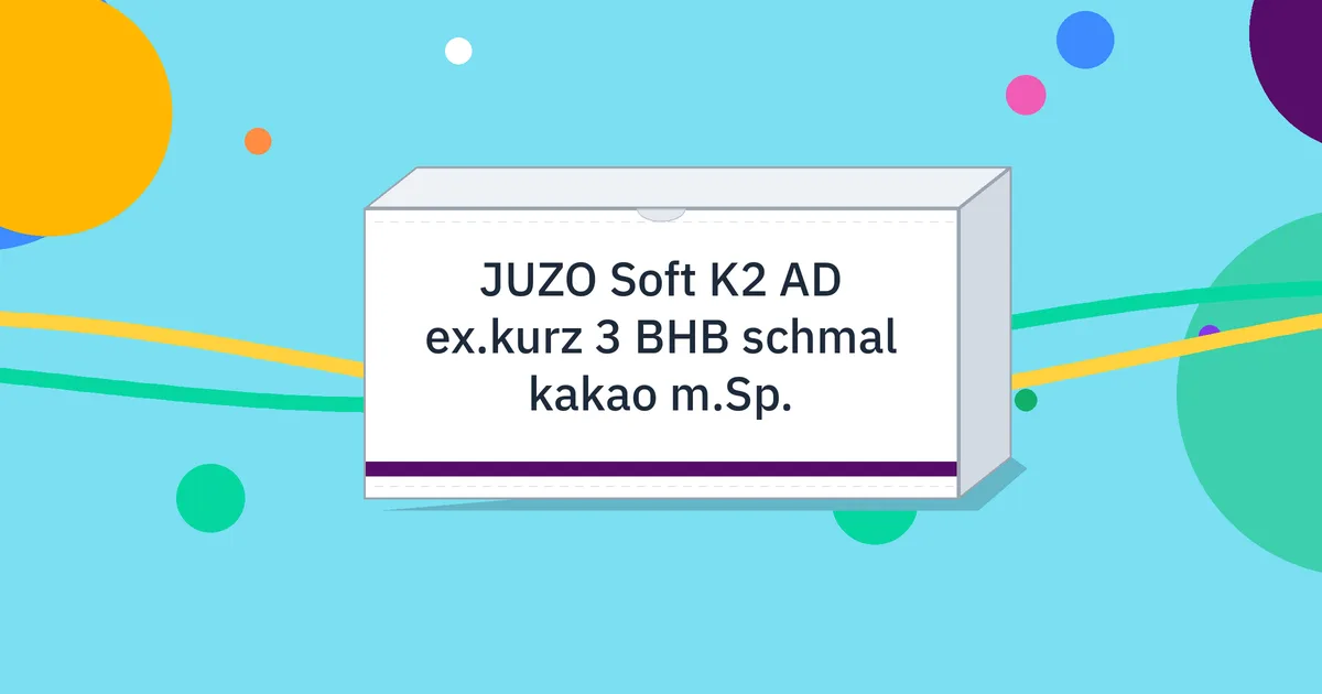Symbolbild: Packung mit der Aufschrift JUZO Soft K2 AD ex.kurz 3 BHB schmal kakao m.Sp. (PZN 15466721) – Verfügbarkeit und Bezug in Apotheken in Frankfurt am Main