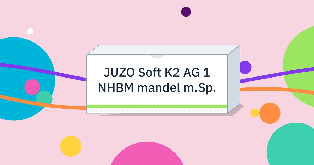 Symbolbild: Packung mit der Aufschrift JUZO Soft K2 AG 1 NHBM mandel m.Sp. (PZN 14997623) – Verfügbarkeit und Bezug in Apotheken in Frankfurt am Main