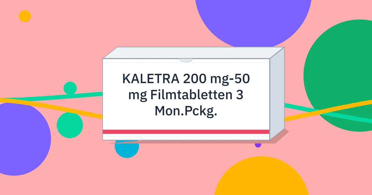 Symbolbild: Packung mit der Aufschrift KALETRA 200 mg-50 mg Filmtabletten 3 Mon.Pckg. (PZN 05904723) – Verfügbarkeit und Bezug in Apotheken in Frankfurt am Main