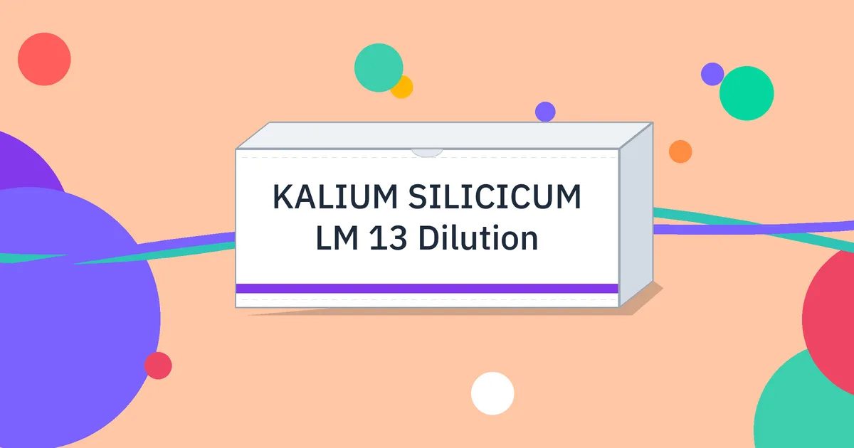 Symbolbild: Packung mit der Aufschrift KALIUM SILICICUM LM 13 Dilution (PZN 12925909) – Verfügbarkeit und Bezug in Apotheken in Frankfurt am Main