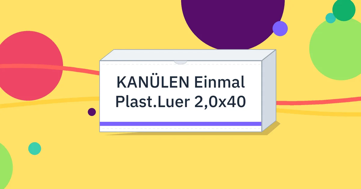 Symbolbild: Packung mit der Aufschrift KANÜLEN Einmal Plast.Luer 2,0x40 (PZN 02440766) – Verfügbarkeit und Bezug in Apotheken in Frankfurt am Main