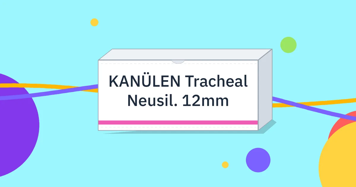 Symbolbild: Packung mit der Aufschrift KANÜLEN Tracheal Neusil. 12mm (PZN 01965685) – Verfügbarkeit und Bezug in Apotheken in Frankfurt am Main