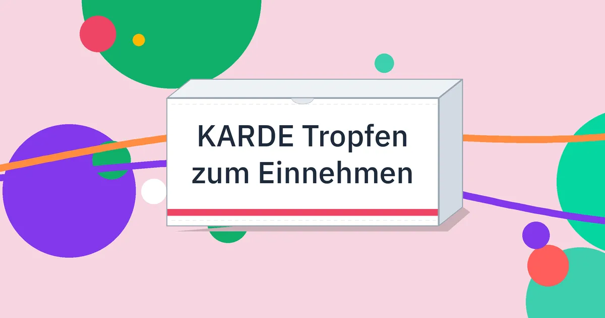 Symbolbild: Packung mit der Aufschrift KARDE Tropfen zum Einnehmen (PZN 17427547) – Verfügbarkeit und Bezug in Apotheken in Frankfurt am Main