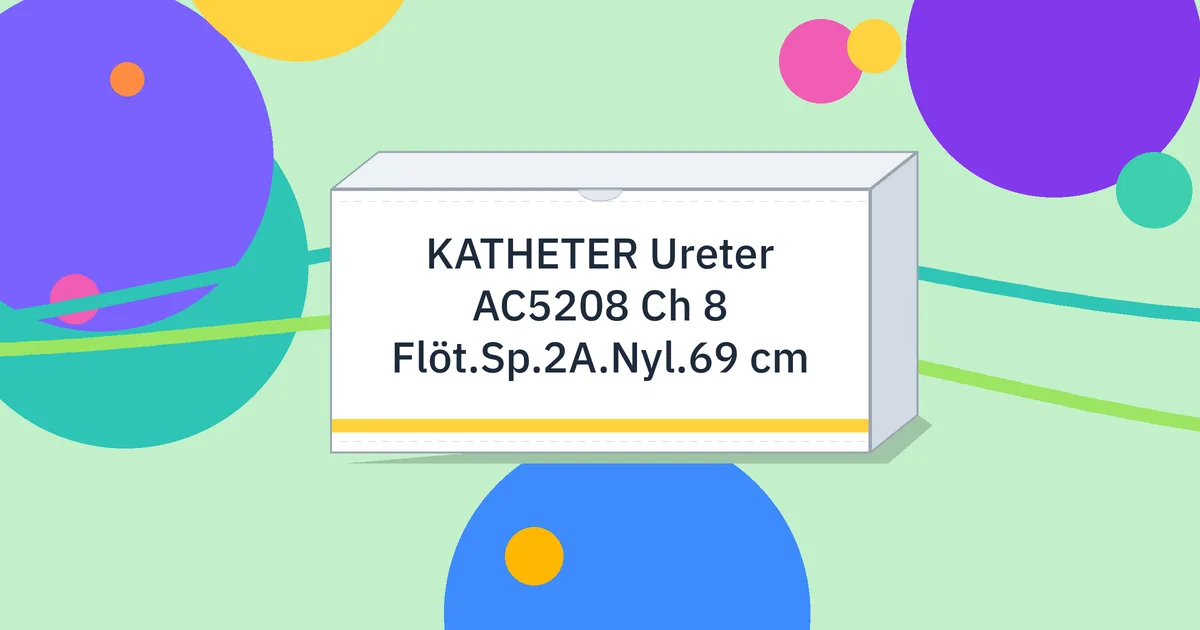 Symbolbild: Packung mit der Aufschrift KATHETER Ureter AC5208 Ch 8 Flöt.Sp.2A.Nyl.69 cm (PZN 01588343) – Verfügbarkeit und Bezug in Apotheken in Frankfurt am Main