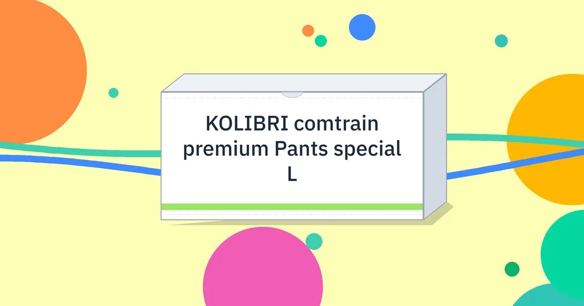 Symbolbild: Packung mit der Aufschrift KOLIBRI comtrain premium Pants special L (PZN 15427690) – Verfügbarkeit und Bezug in Apotheken in Frankfurt am Main