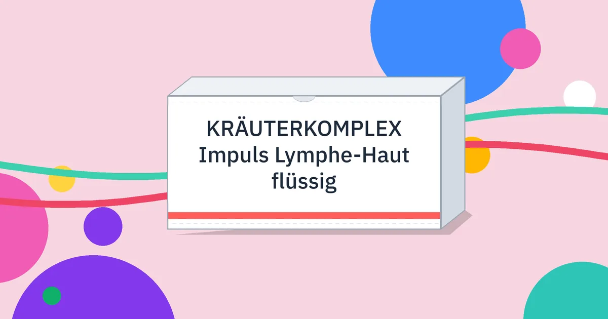 Symbolbild: Packung mit der Aufschrift KRÄUTERKOMPLEX Impuls Lymphe-Haut flüssig (PZN 10300217) – Verfügbarkeit und Bezug in Apotheken in Frankfurt am Main