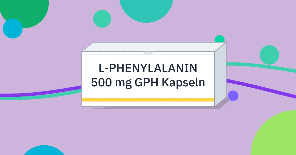 Symbolbild: Packung mit der Aufschrift L-PHENYLALANIN 500 mg GPH Kapseln (PZN 08403795) – Verfügbarkeit und Bezug in Apotheken in Frankfurt am Main