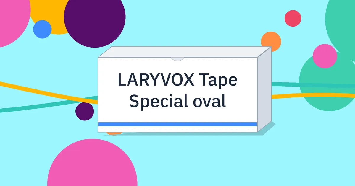 Symbolbild: Packung mit der Aufschrift LARYVOX Tape Special oval (PZN 19921866) – Verfügbarkeit und Bezug in Apotheken in Frankfurt am Main