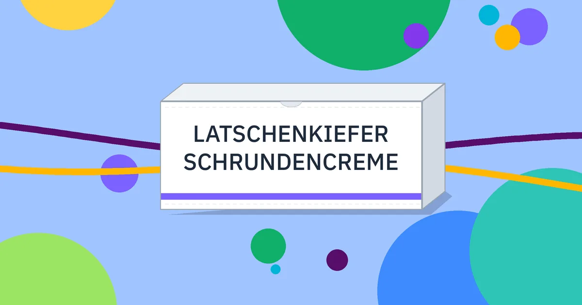 Symbolbild: Packung mit der Aufschrift LATSCHENKIEFER SCHRUNDENCREME (PZN 09527832) – Verfügbarkeit und Bezug in Apotheken in Frankfurt am Main