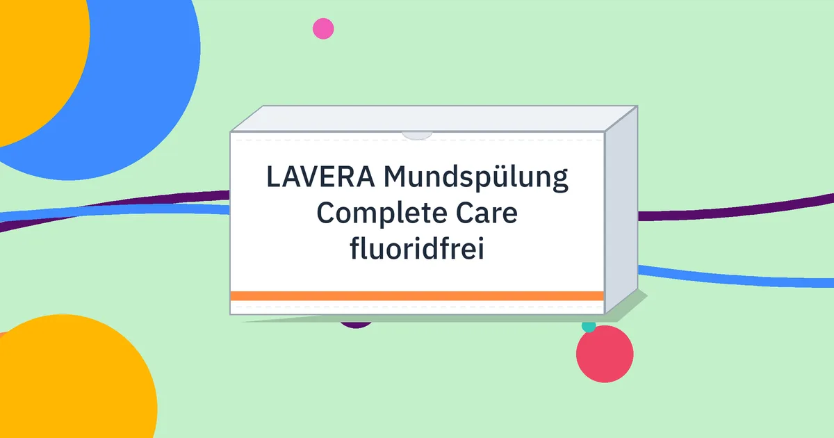 Symbolbild: Packung mit der Aufschrift LAVERA Mundspülung Complete Care fluoridfrei (PZN 17928692) – Verfügbarkeit und Bezug in Apotheken in Frankfurt am Main