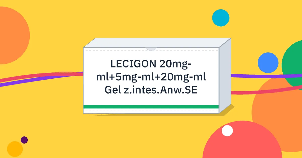 Symbolbild: Packung mit der Aufschrift LECIGON 20mg-ml+5mg-ml+20mg-ml Gel z.intes.Anw.SE (PZN 20338445) – Verfügbarkeit und Bezug in Apotheken in Frankfurt am Main