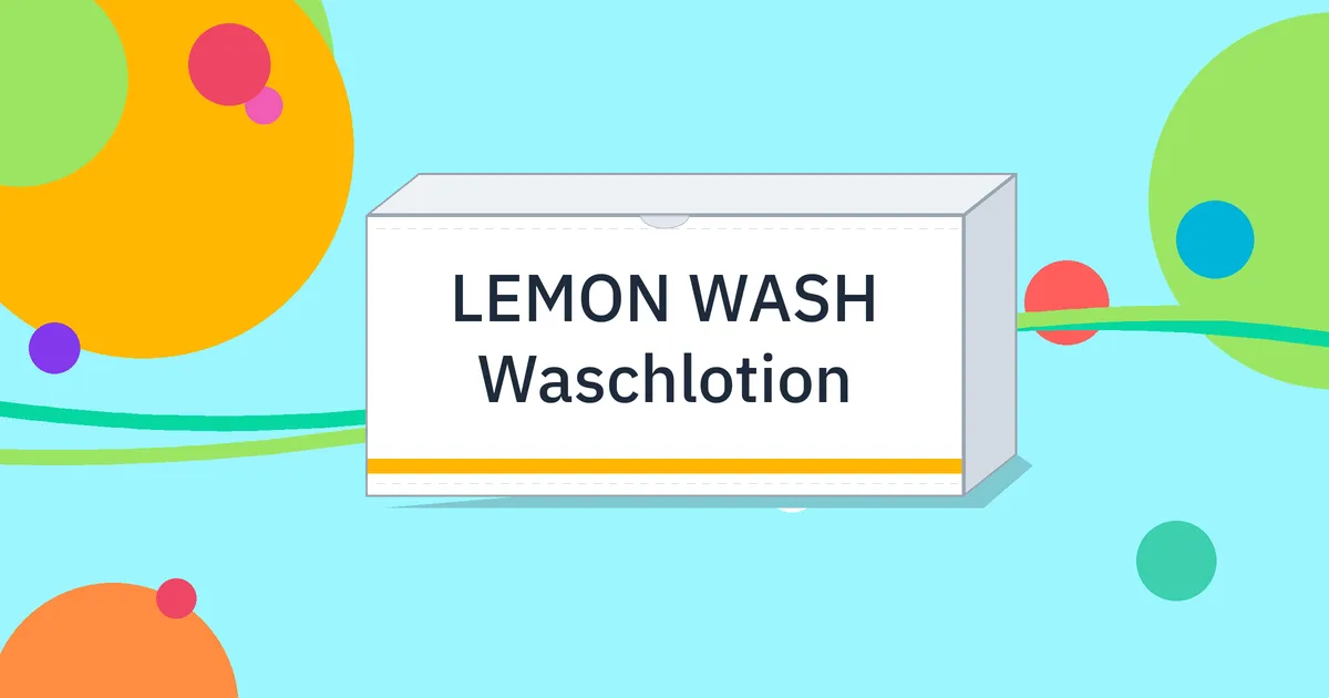 Symbolbild: Packung mit der Aufschrift LEMON WASH Waschlotion (PZN 09667987) – Verfügbarkeit und Bezug in Apotheken in Frankfurt am Main