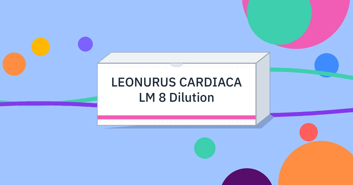 Symbolbild: Packung mit der Aufschrift LEONURUS CARDIACA LM 8 Dilution (PZN 13525862) – Verfügbarkeit und Bezug in Apotheken in Frankfurt am Main