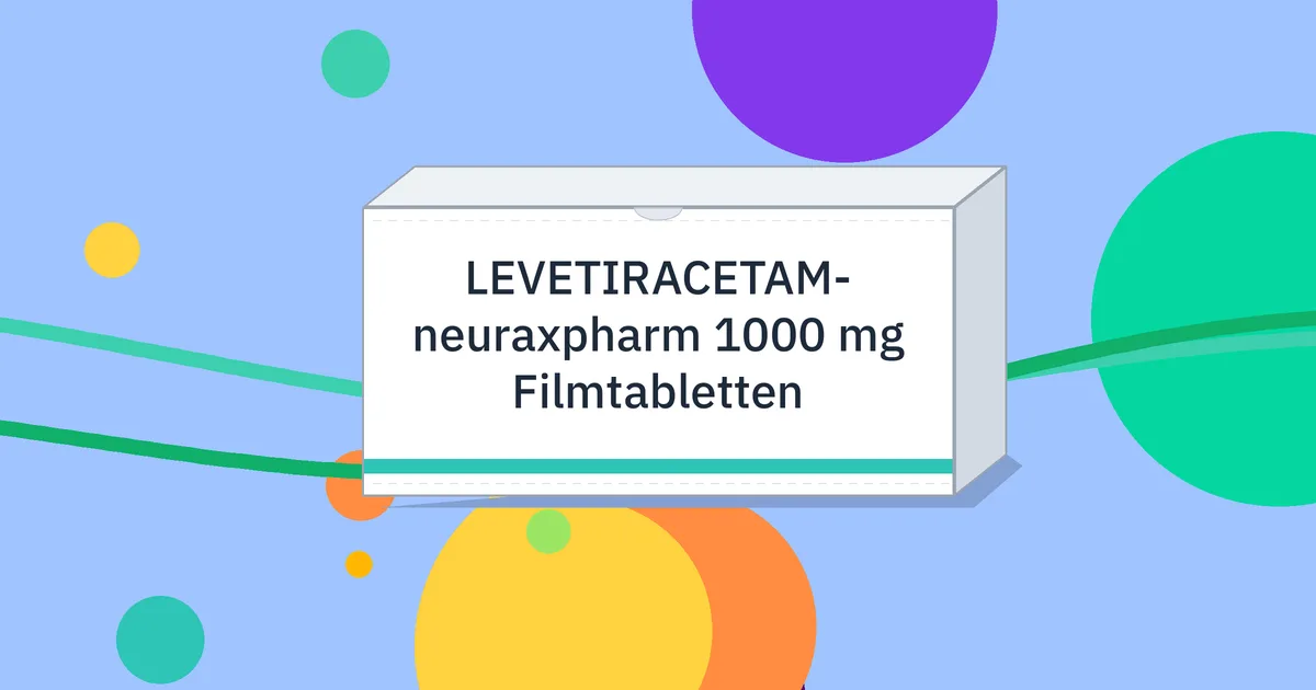 Symbolbild: Packung mit der Aufschrift LEVETIRACETAM-neuraxpharm 1000 mg Filmtabletten (PZN 09064906) – Verfügbarkeit und Bezug in Apotheken in Frankfurt am Main