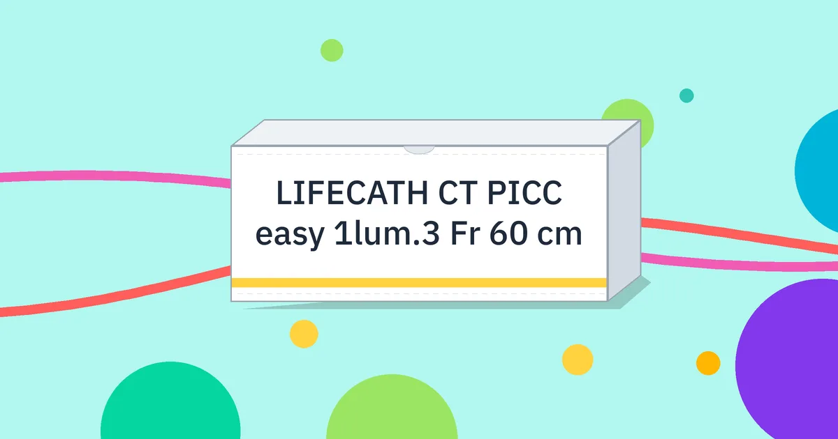 Symbolbild: Packung mit der Aufschrift LIFECATH CT PICC easy 1lum.3 Fr 60 cm (PZN 15209131) – Verfügbarkeit und Bezug in Apotheken in Frankfurt am Main