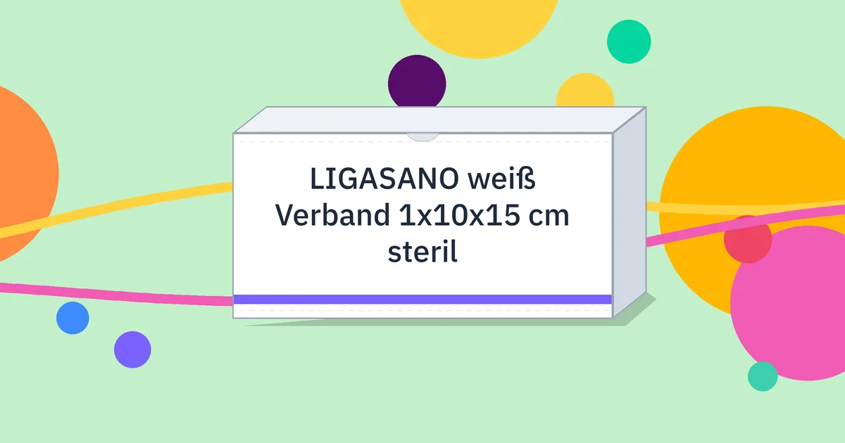 Symbolbild: Packung mit der Aufschrift LIGASANO weiß Verband 1x10x15 cm steril (PZN 17251367) – Verfügbarkeit und Bezug in Apotheken in Frankfurt am Main