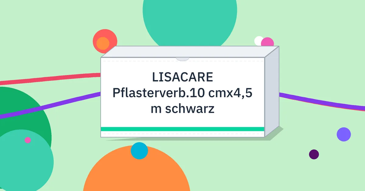 Symbolbild: Packung mit der Aufschrift LISACARE Pflasterverb.10 cmx4,5 m schwarz (PZN 17893054) – Verfügbarkeit und Bezug in Apotheken in Frankfurt am Main