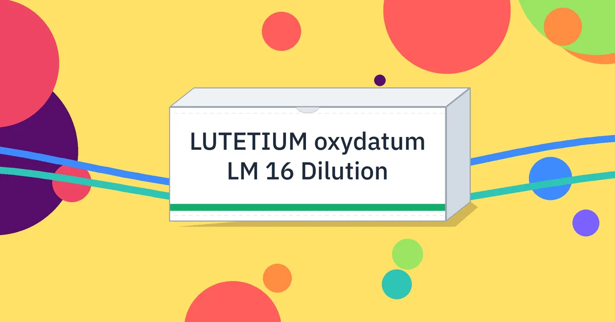 Symbolbild: Packung mit der Aufschrift LUTETIUM oxydatum LM 16 Dilution (PZN 12934848) – Verfügbarkeit und Bezug in Apotheken in Frankfurt am Main
