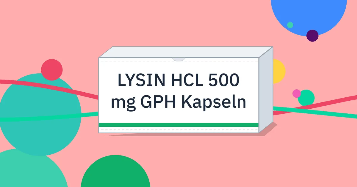 Symbolbild: Packung mit der Aufschrift LYSIN HCL 500 mg GPH Kapseln (PZN 09377657) – Verfügbarkeit und Bezug in Apotheken in Frankfurt am Main