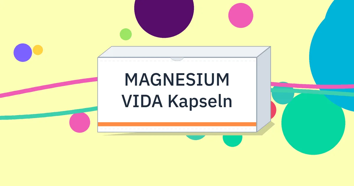 Symbolbild: Packung mit der Aufschrift MAGNESIUM VIDA Kapseln (PZN 14022146) – Verfügbarkeit und Bezug in Apotheken in Frankfurt am Main