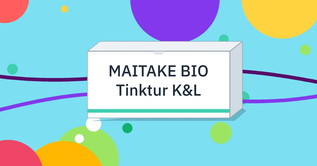 Symbolbild: Packung mit der Aufschrift MAITAKE BIO Tinktur K&L (PZN 17962571) – Verfügbarkeit und Bezug in Apotheken in Frankfurt am Main