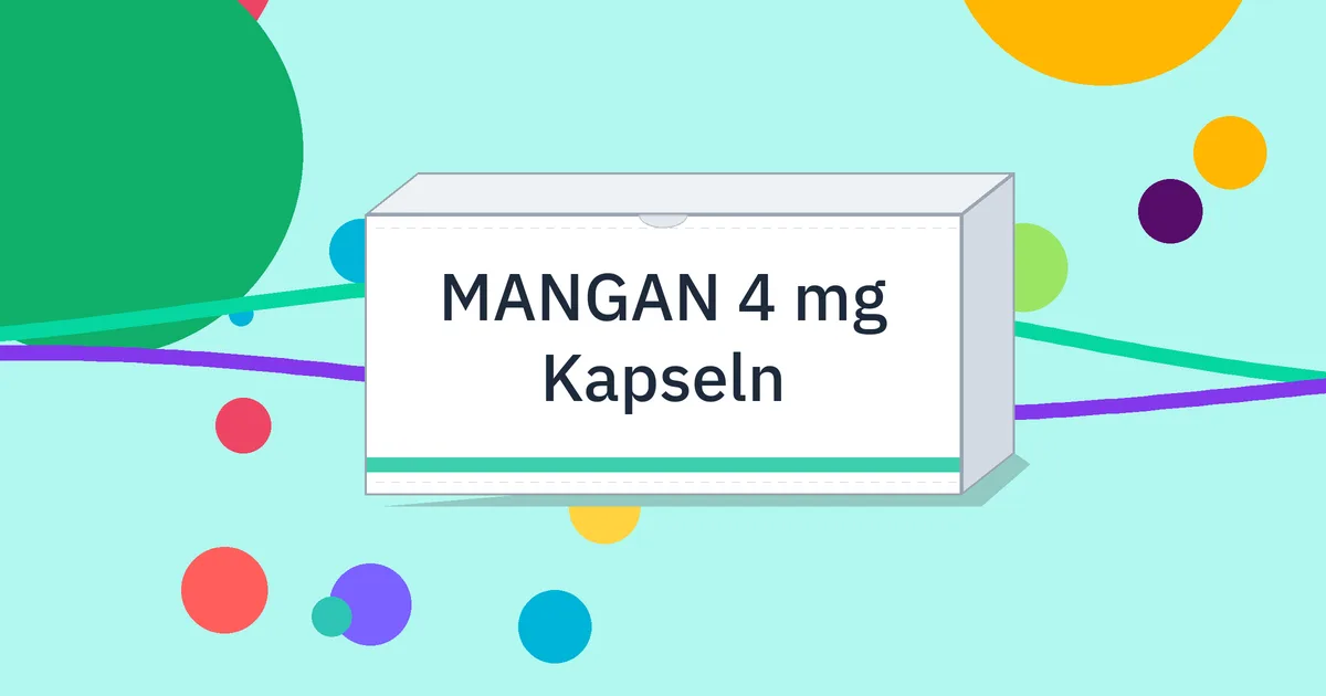 Symbolbild: Packung mit der Aufschrift MANGAN 4 mg Kapseln (PZN 17543868) – Verfügbarkeit und Bezug in Apotheken in Frankfurt am Main