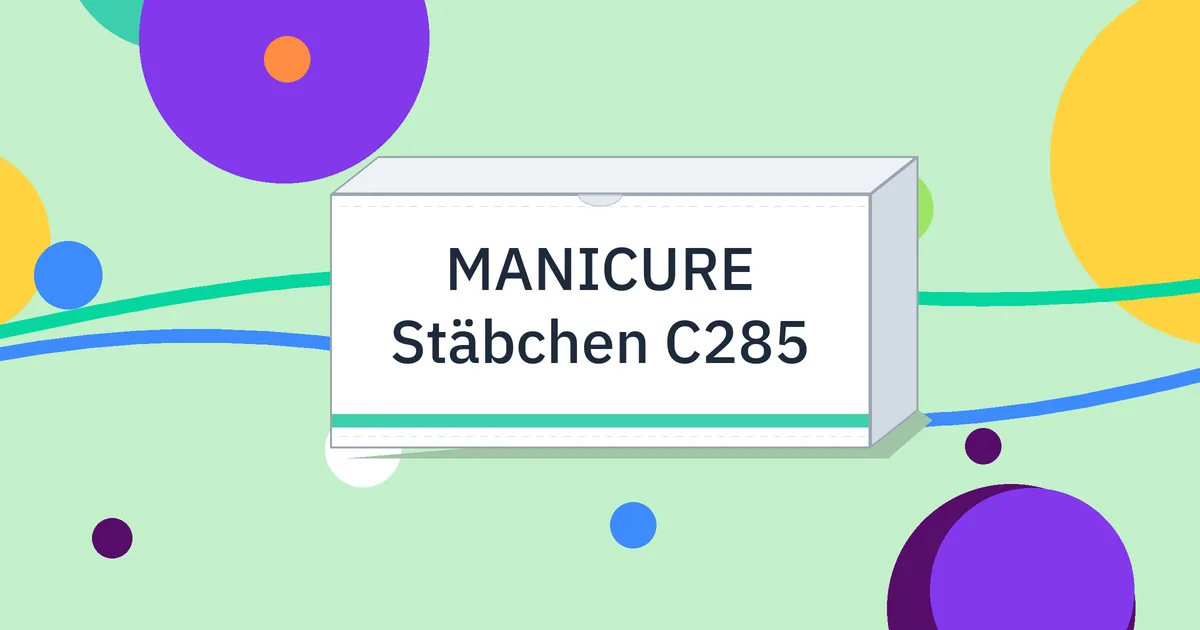 Symbolbild: Packung mit der Aufschrift MANICURE Stäbchen C285 (PZN 01451905) – Verfügbarkeit und Bezug in Apotheken in Frankfurt am Main