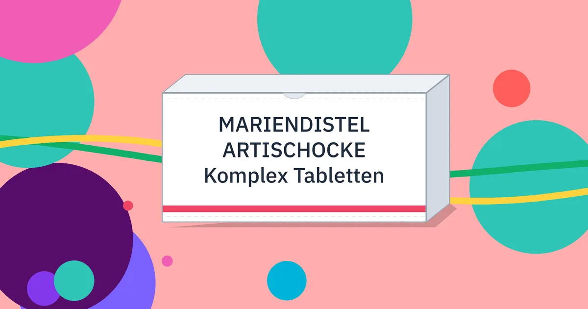 Symbolbild: Packung mit der Aufschrift MARIENDISTEL ARTISCHOCKE Komplex Tabletten (PZN 15731985) – Verfügbarkeit und Bezug in Apotheken in Frankfurt am Main