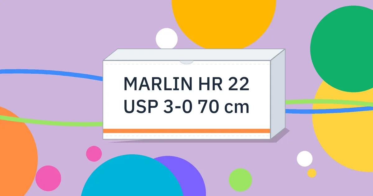 Symbolbild: Packung mit der Aufschrift MARLIN HR 22 USP 3-0 70 cm (PZN 07327649) – Verfügbarkeit und Bezug in Apotheken in Frankfurt am Main