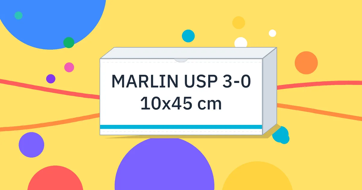Symbolbild: Packung mit der Aufschrift MARLIN USP 3-0 10x45 cm (PZN 07327508) – Verfügbarkeit und Bezug in Apotheken in Frankfurt am Main
