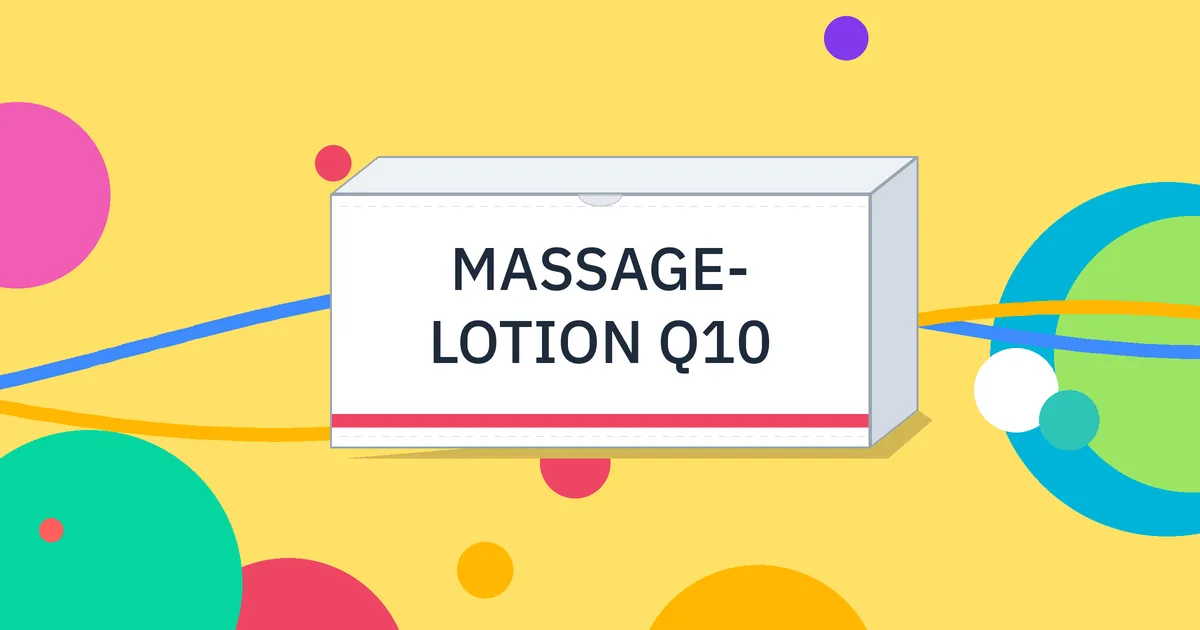 Symbolbild: Packung mit der Aufschrift MASSAGE-LOTION Q10 (PZN 07241149) – Verfügbarkeit und Bezug in Apotheken in Frankfurt am Main