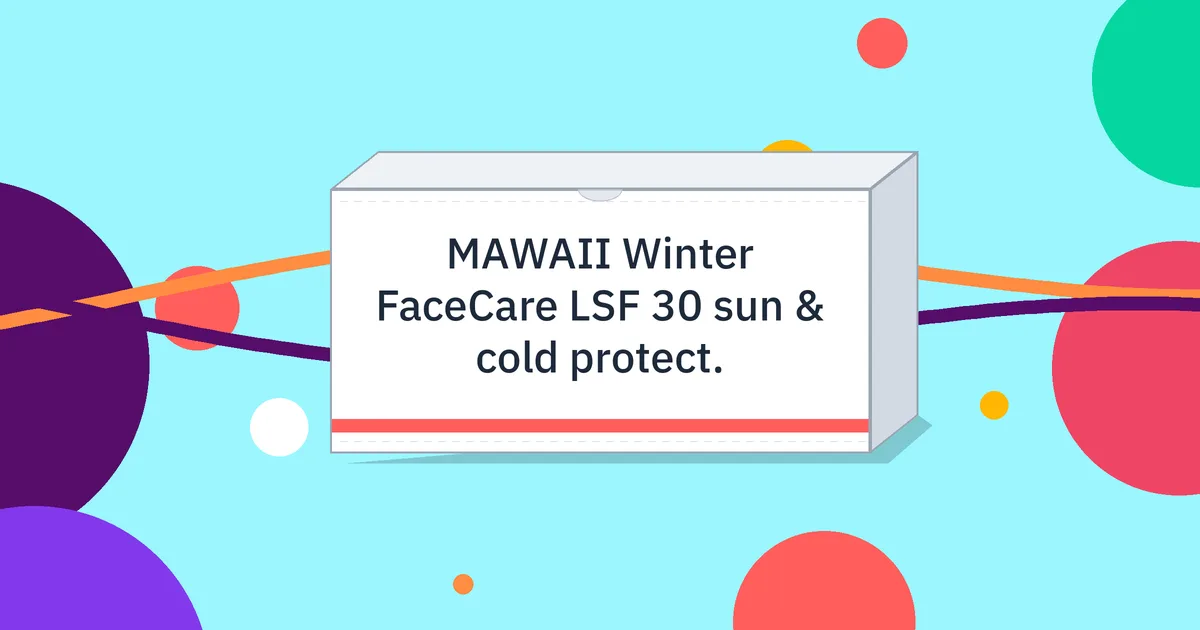 Symbolbild: Packung mit der Aufschrift MAWAII Winter FaceCare LSF 30 sun & cold protect. (PZN 14317858) – Verfügbarkeit und Bezug in Apotheken in Frankfurt am Main
