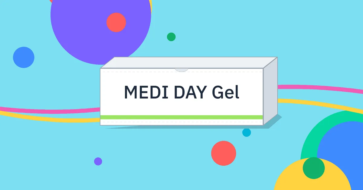 Symbolbild: Packung mit der Aufschrift MEDI DAY Gel (PZN 18074476) – Verfügbarkeit und Bezug in Apotheken in Frankfurt am Main