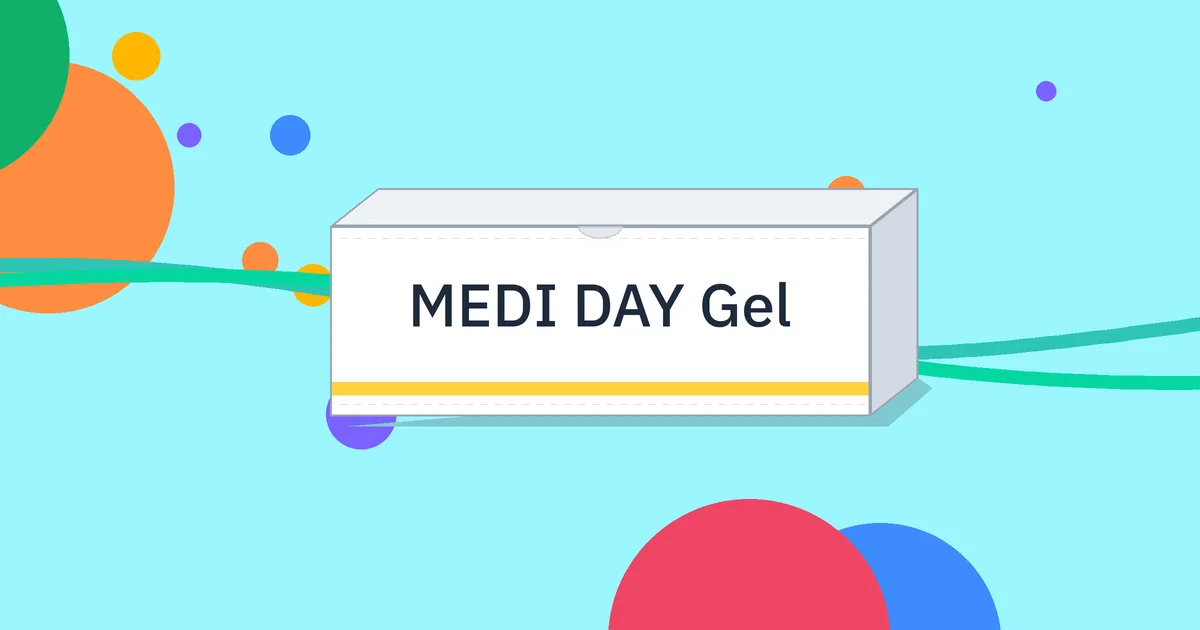 Symbolbild: Packung mit der Aufschrift MEDI DAY Gel (PZN 18042950) – Verfügbarkeit und Bezug in Apotheken in Frankfurt am Main