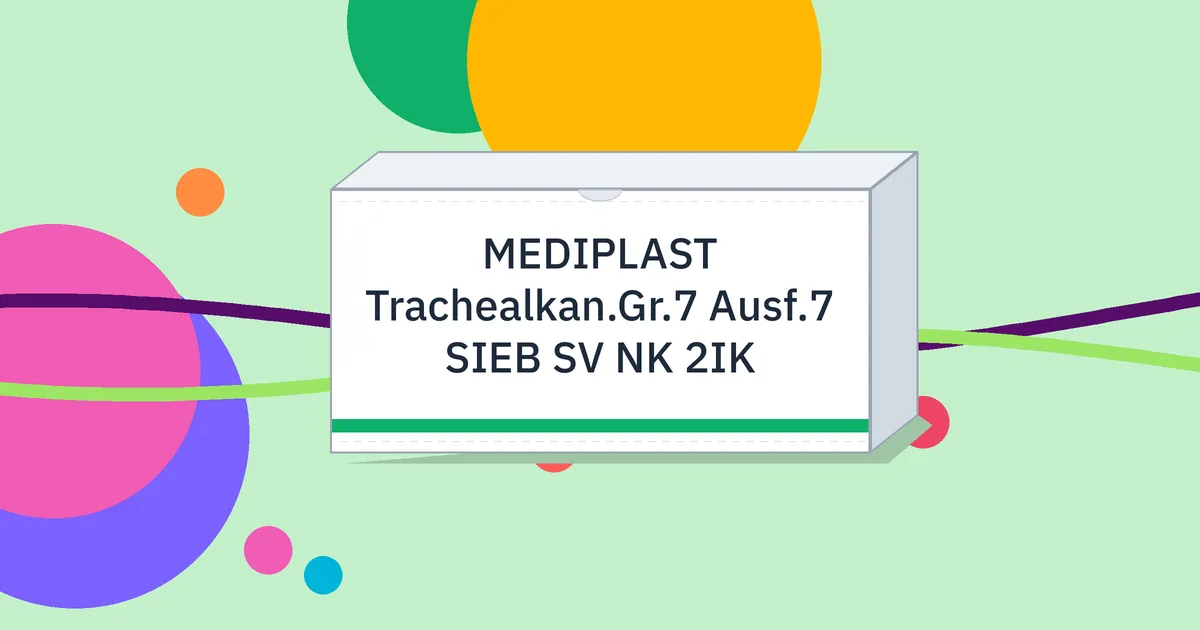 Symbolbild: Packung mit der Aufschrift MEDIPLAST Trachealkan.Gr.7 Ausf.7 SIEB SV NK 2IK (PZN 04527632) – Verfügbarkeit und Bezug in Apotheken in Frankfurt am Main