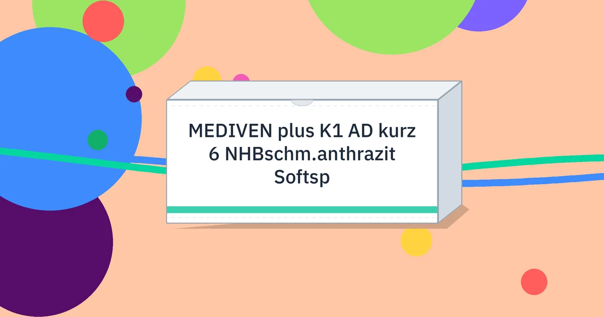 Symbolbild: Packung mit der Aufschrift MEDIVEN plus K1 AD kurz 6 NHBschm.anthrazit Softsp (PZN 15898892) – Verfügbarkeit und Bezug in Apotheken in Frankfurt am Main