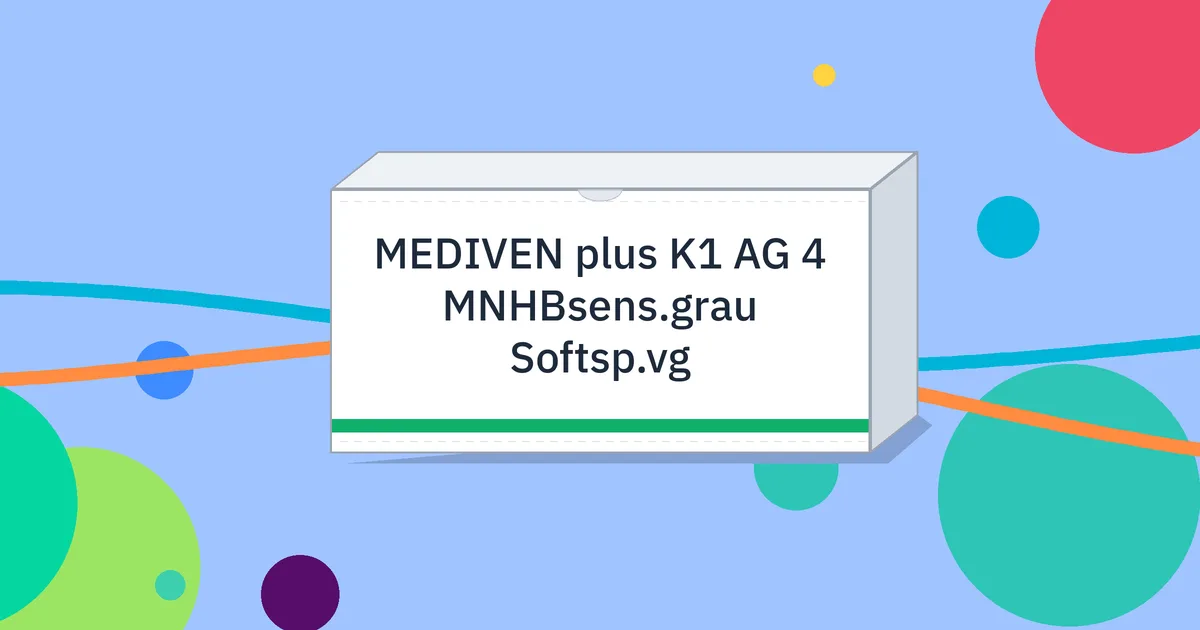 Symbolbild: Packung mit der Aufschrift MEDIVEN plus K1 AG 4 MNHBsens.grau Softsp.vg (PZN 18940867) – Verfügbarkeit und Bezug in Apotheken in Frankfurt am Main